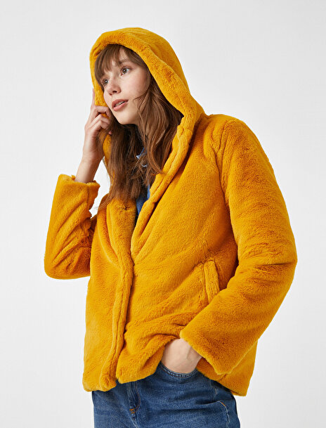 Koton Kadın Suni Kürk Fermuarlı Kaban