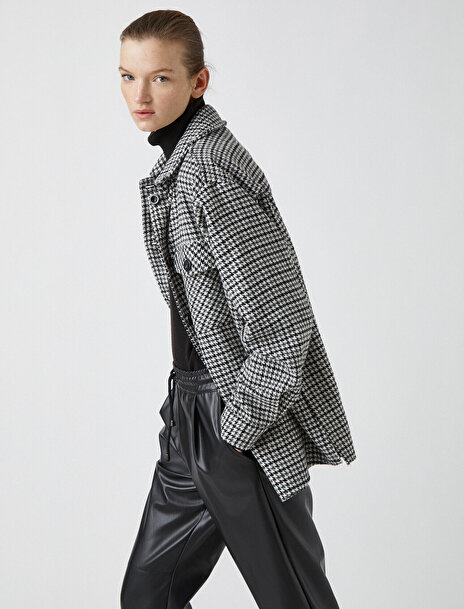 Koton Kadın Gömlek Ceket Ekose