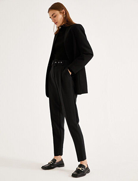 Koton Kadın Kemerli Crop Pantolon