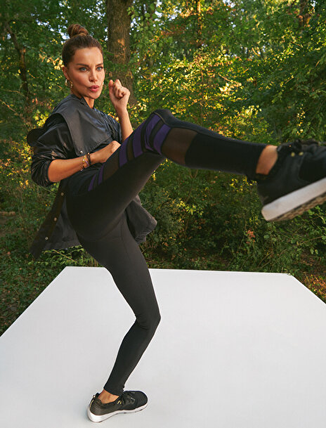 Koton Kadın Ebru Şallı Loves Koton Tül Detaylı Tayt