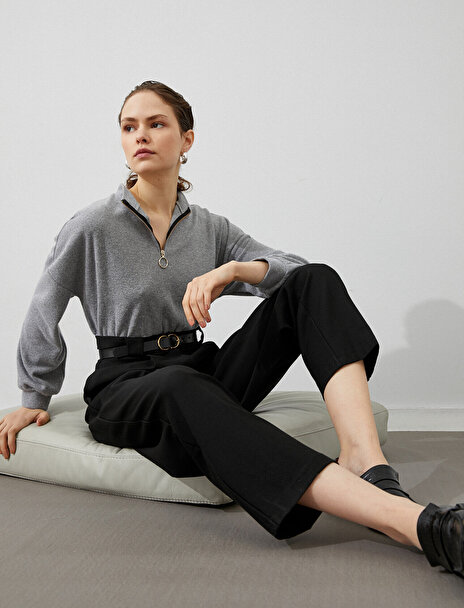 Koton Kadın Yüksek Bel Crop Culotte Pantolon