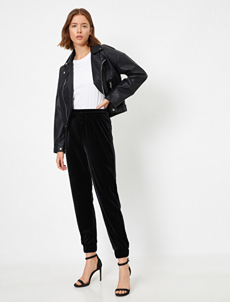 Koton Kadın Kadife Beli Bağlamalı Pantolon