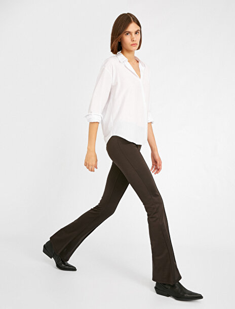 Koton Kadın Geniş Paça Krep Pantolon