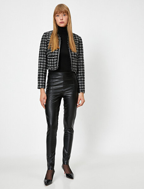 Koton Kadın Deri Görünümlü Pantolon