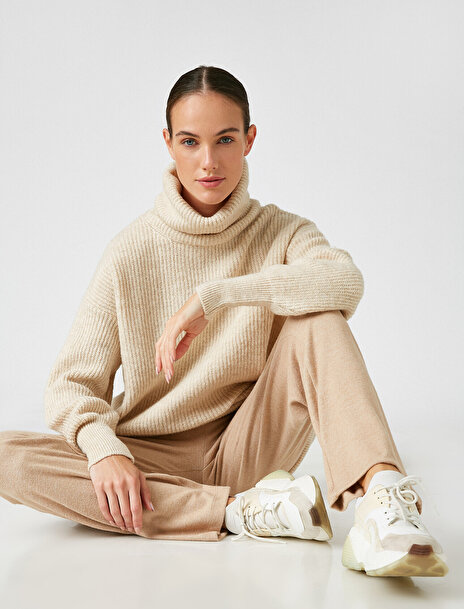 Koton Kadın Pamuklu Düz Renk Pantolon