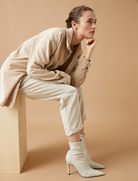 Koton Kadın Kadife Pantolon Beli Bağlamalı