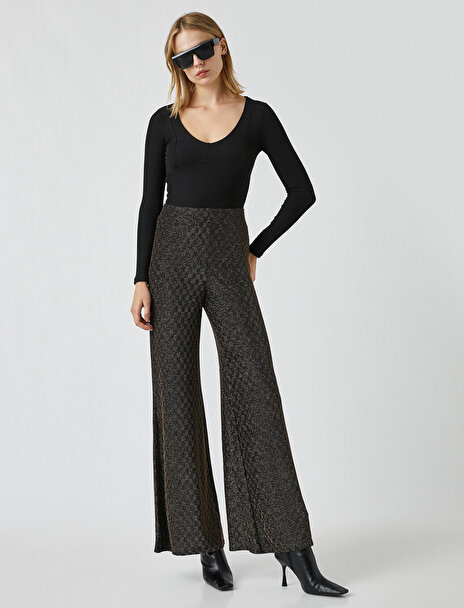 Koton Kadın Geniş Paça Pullu Pantolon