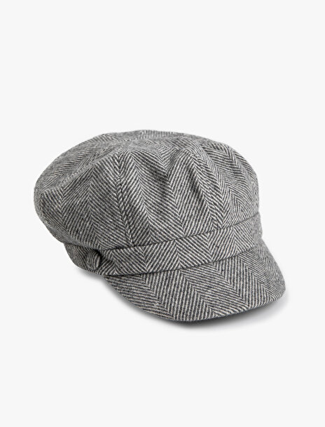 Koton Kadın Çizgili Kasket Şapka
