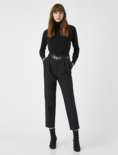 Koton Kadın Kemerli Pileli Pantolon