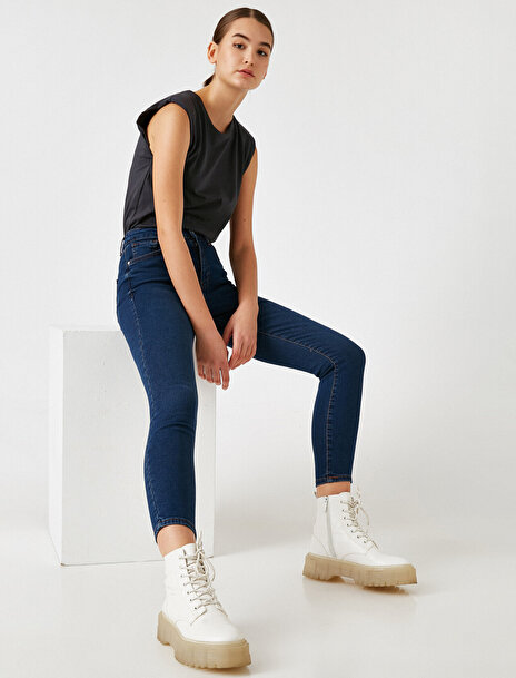 Koton Kadın Carmen Jean - Yüksek Bel Dar Kesim Dar Paça Pantolon