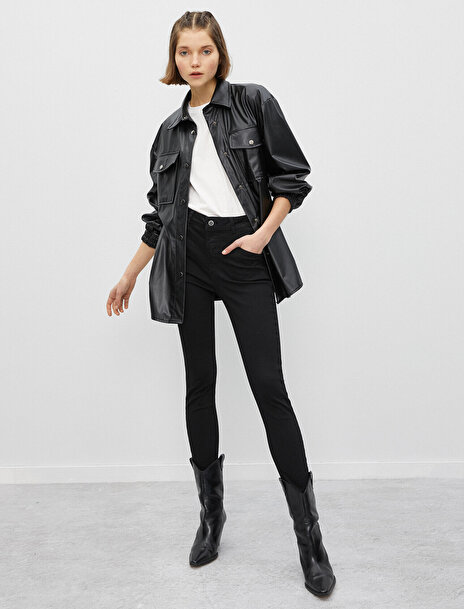 Koton Kadın Carmen Jean - Yüksek Bel Dar Kesim Dar Paça Pantolon