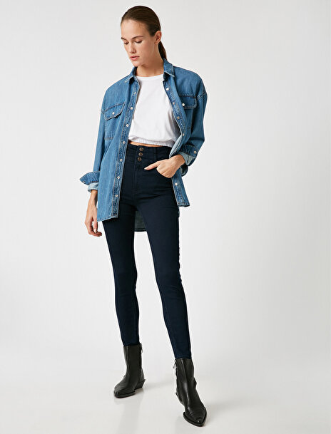 Koton Kadın Taylor Jean - Ekstra Yüksek Bel Dar Kesim Dar Paça Pantolon Koton Kadın Taylor Jean - Ekstra Yüksek Bel Dar Kesim Dar Paça Pantolon