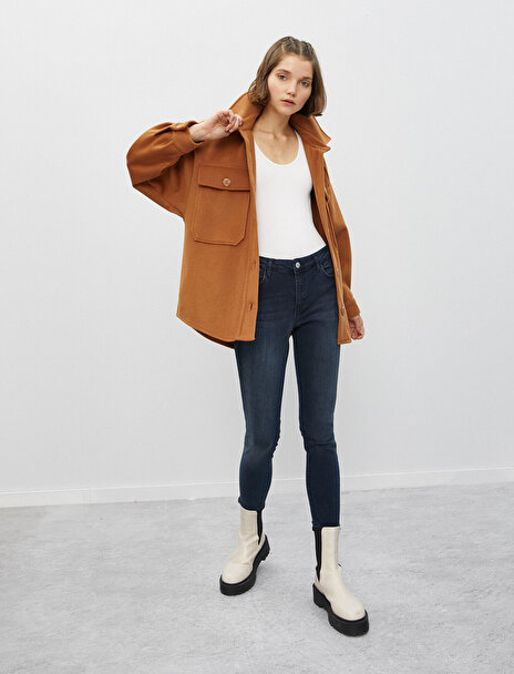 Koton Kadın Normal Bel Toparlayıcı Dar Kesim Dar Paça Kot Pantolon - Kate Jean