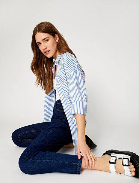 Koton Ole Genç Kız Organik Pamuklu Mom Jean Yüksek Bel Rahat Kesim Dar Paça Pantolon Koton Ole Genç Kız Organik Pamuklu Mom Jean Yüksek Bel Rahat Kesim Dar Paça Pantolon