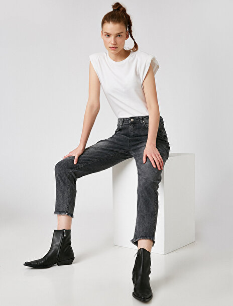 Koton Ole Genç Kız Boyfriend Jean - Rahat Kesim Düz Paça Pantolon