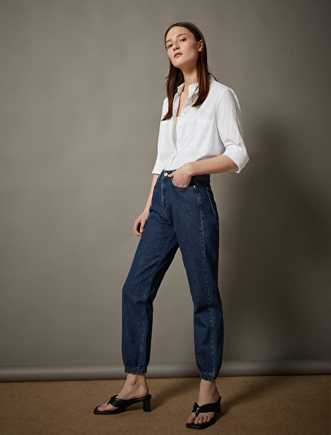 Koton Ole Genç Kız Jogger Jean - Yüksek Bel Rahat Kesim Paçası Lastikli Pantolon Koton Ole Genç Kız Jogger Jean - Yüksek Bel Rahat Kesim Paçası Lastikli Pantolon