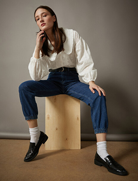 Koton Ole Genç Kız Jogger Jean - Yüksek Bel Rahat Kesim Paçası Lastikli Pantolon Koton Ole Genç Kız Jogger Jean - Yüksek Bel Rahat Kesim Paçası Lastikli Pantolon