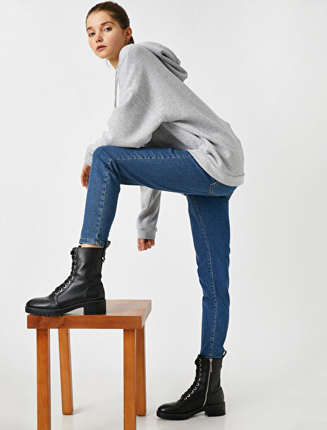 Koton Ole Genç Kız Taylor Jean - Ekstra Yüksek Bel Dar Kesim Dar Paça Pantolon