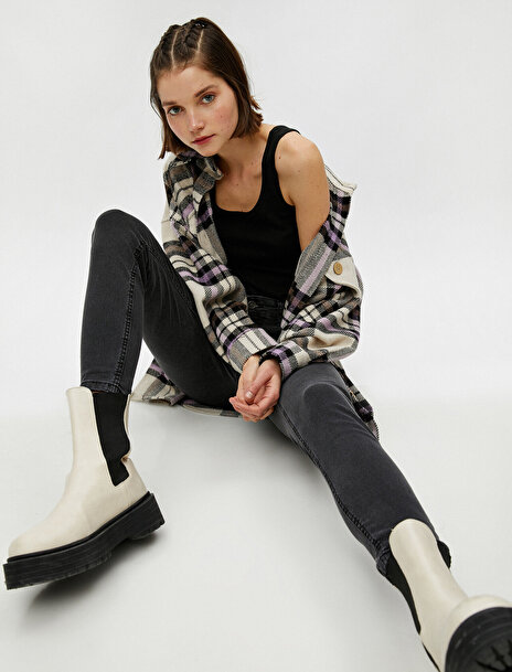 Koton Ole Genç Kız Carmen Jean - Yüksek Bel Dar Kesim Dar Paça Pantolon