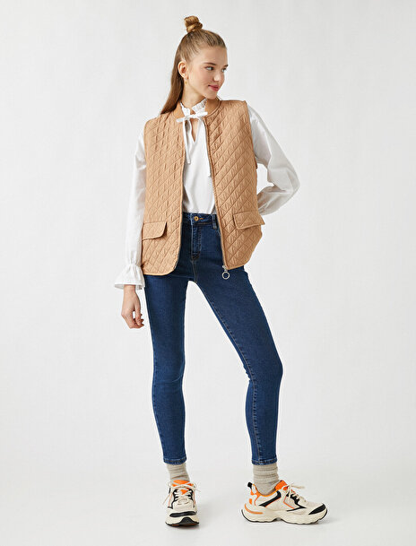 Koton Ole Genç Kız Carmen Jean - Yüksek Bel Dar Kesim Dar Paça Pantolon