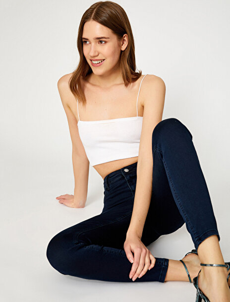 Koton Kadın Carmen Jean - Yüksek Bel Dar Kesim Dar Paça Pantolon