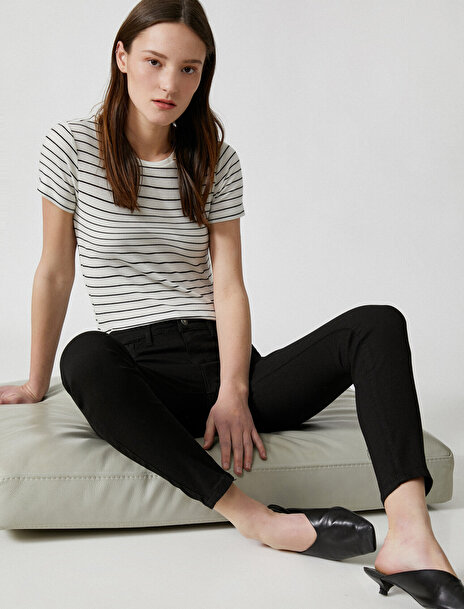 Koton Ole Genç Kız Yüksek Bel Dar Kesim Dar Paça Kot Pantolon - Carmen Jean