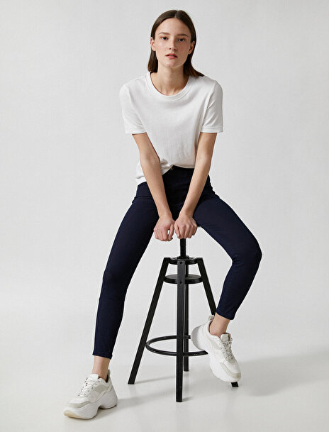 Koton Kadın Yüksek Bel Dar Kesim Dar Paça Kot Pantolon - Carmen Jean