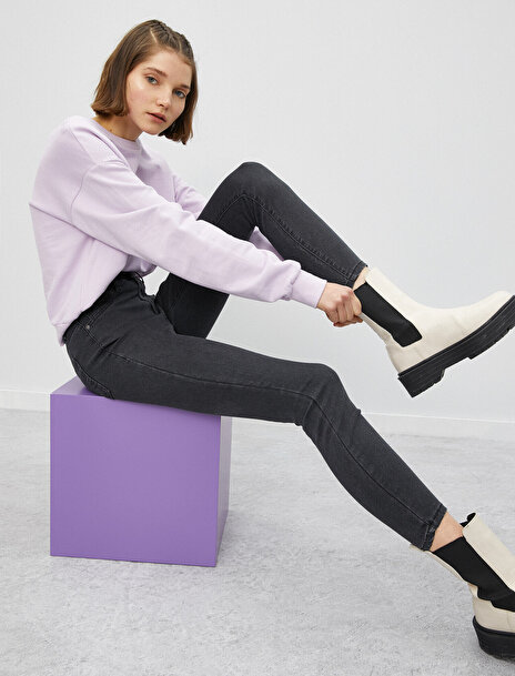 Koton Kadın Yüksek Bel Dar Kesim Dar Paça Kot Pantolon - Carmen Jean