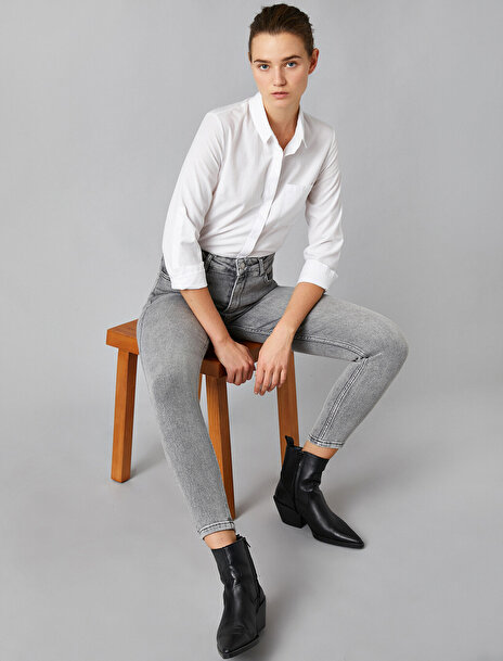 Koton Kadın Carmen Jean - Yüksek Bel Dar Kesim Dar Paça Pantolon