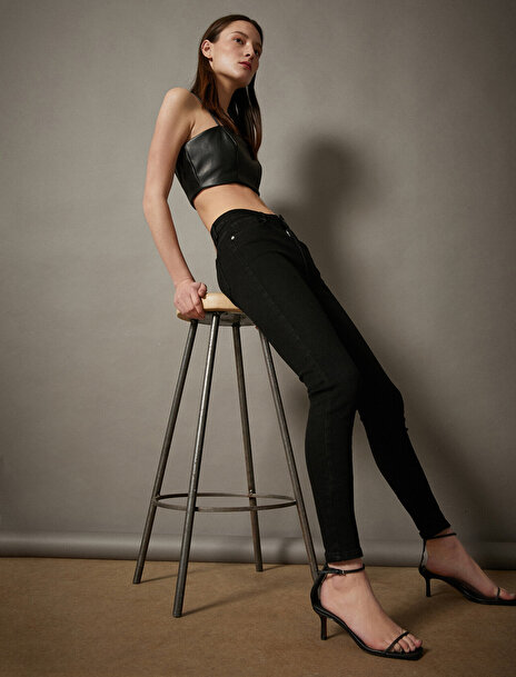 Koton Kadın Carmen Jean - Yüksek Bel Dar Kesim Dar Paça Pantolon