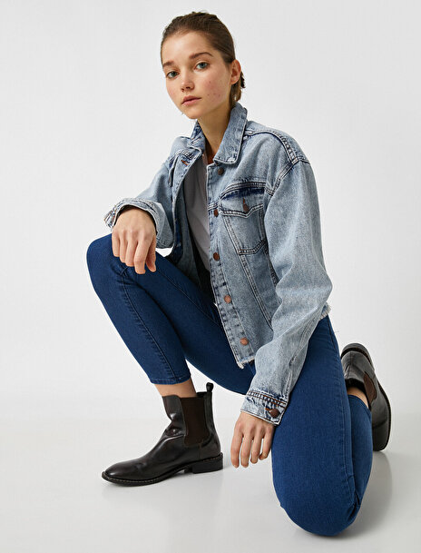 Koton Kadın Carmen Jean - Yüksek Bel Dar Kesim Dar Paça Pantolon