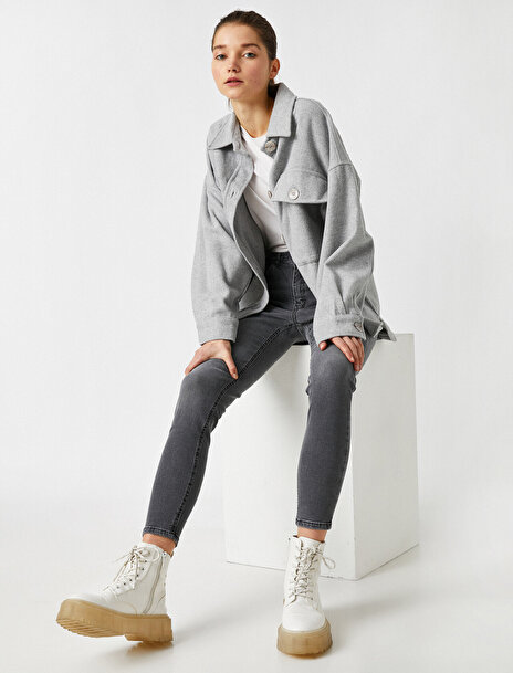 Koton Kadın Yüksek Bel Dar Kesim Dar Paça Kot Pantolon - Carmen Jean