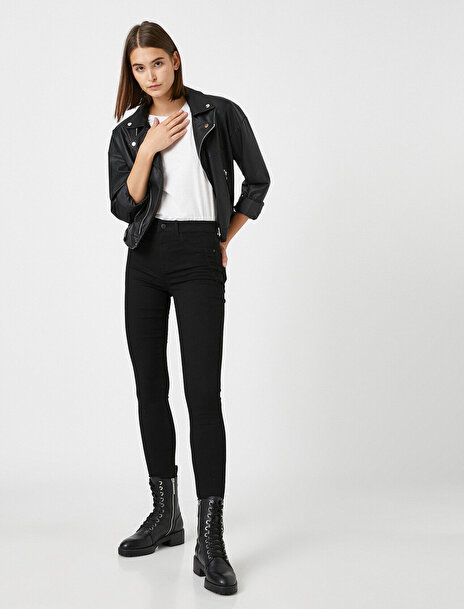 Koton Kadın Carmen Jean - Yüksek Bel Dar Kesim Dar Paça Pantolon