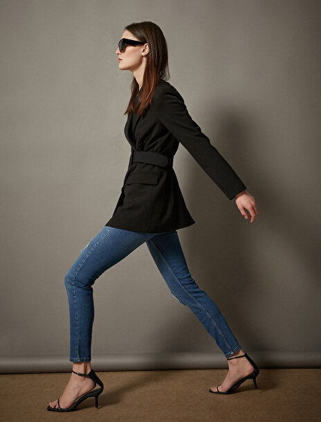 Koton Kadın Carmen Jean Yüksek Bel Dar Kesim Dar Paça Pantolon