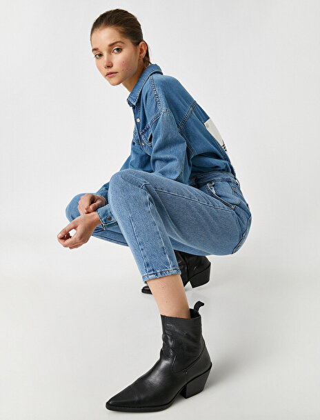 Koton Ole Genç Kız Slouchy Jean - Yüksek Bel Baldırı Bol Paçada Darlaşan Salaş Kesim Pantolon