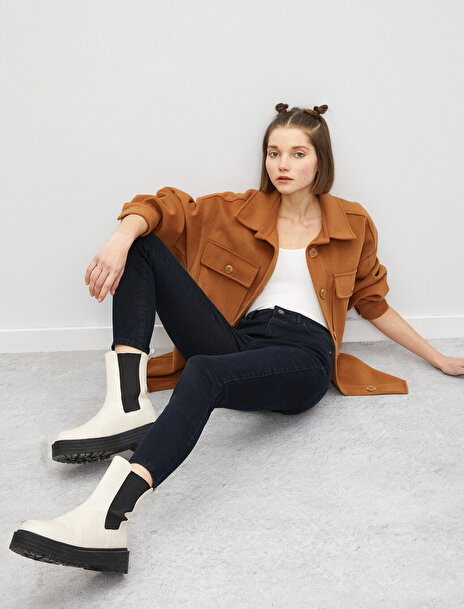 Koton Kadın Carmen Jean - Yüksek Bel Dar Kesim Dar Paça Pantolon