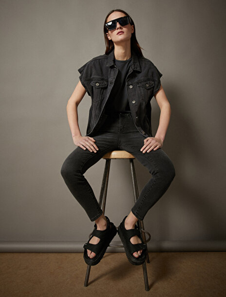 Koton Kadın Carmen Jean - Yüksek Bel Dar Kesim Dar Paça Pantolon