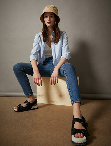 Koton Kadın Carmen Jean - Yüksek Bel Dar Kesim Dar Paça Pantolon