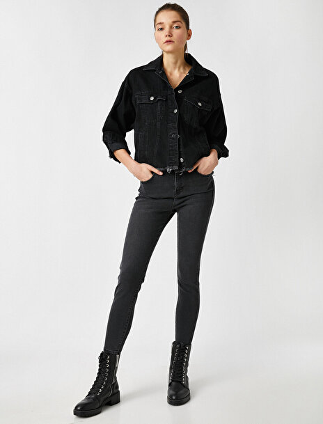 Koton Kadın Carmen Jean - Yüksek Bel Dar Kesim Dar Paça Pantolon