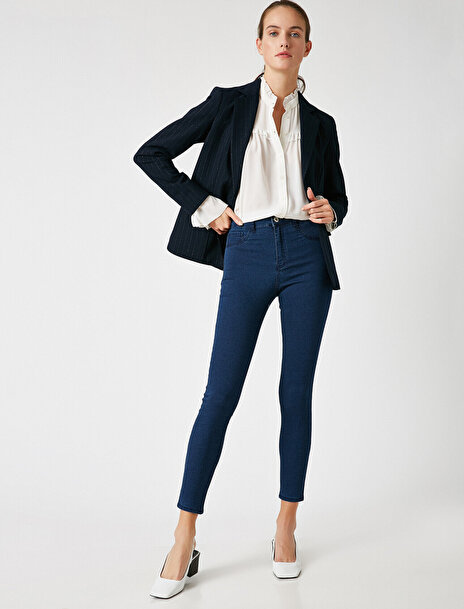 Koton Kadın Carmen Jean - Yüksek Bel Dar Kesim Dar Paça Pantolon