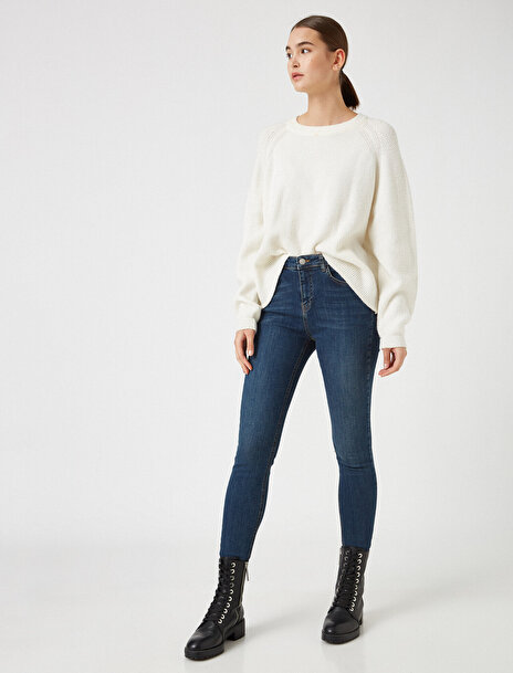 Koton Kadın Carmen Jean - Yüksek Bel Dar Kesim Dar Paça Pantolon