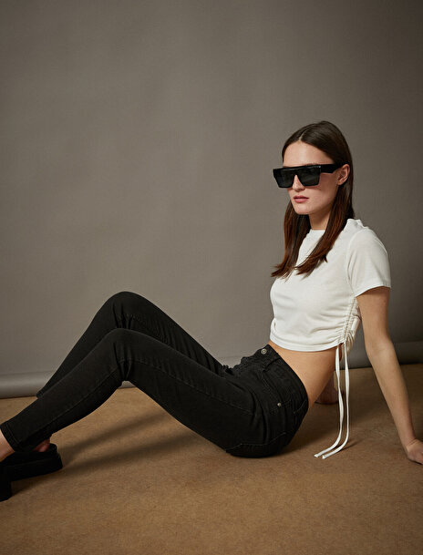 Koton Kadın Carmen Jean - Yüksek Bel Dar Kesim Dar Paça Pantolon