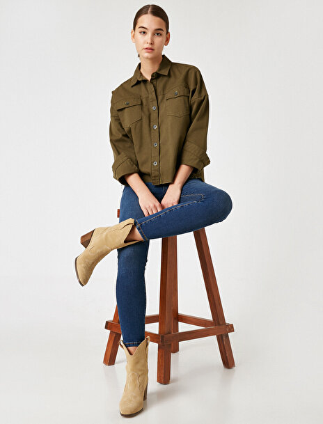 Koton Kadın Carmen Jean - Yüksek Bel Dar Kesim Dar Paça Pantolon