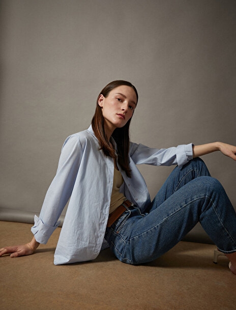 Koton Kadın Mom Jean - Normal Bel Dar Kesim Dar Paça Pantolon