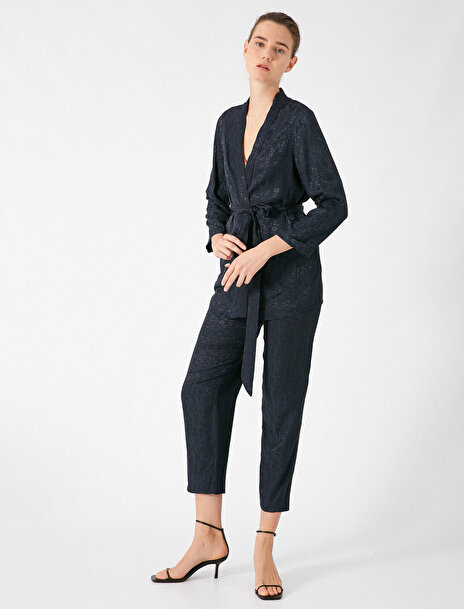 Koton Kadın Jakar Yüksek Bel Carrot Pantolon