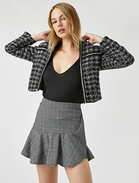 Koton Kadın Şerit Detaylı Blazer Ceket