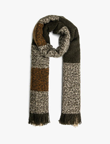 Koton Kadın Renk Bloklu Atkı