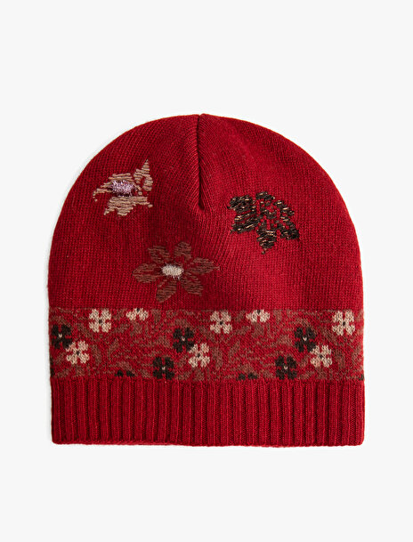 Koton Kadın Yün İçerikli Çiçekli Bere Koton Kadın Yün İçerikli Çiçekli Bere