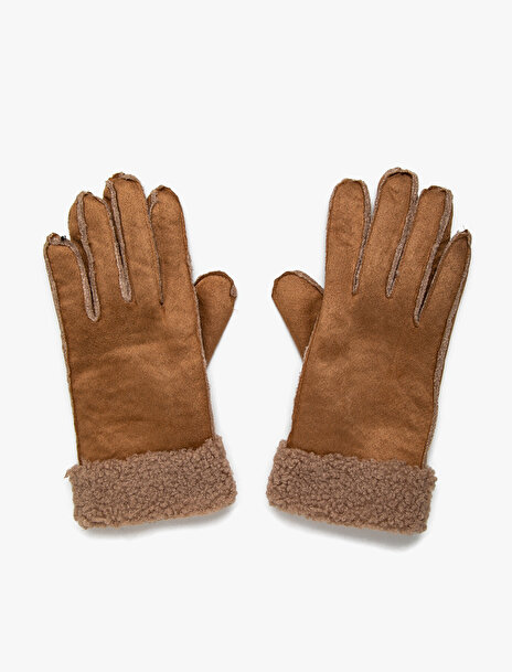 Koton Kadın Kürklü Süet Eldiven