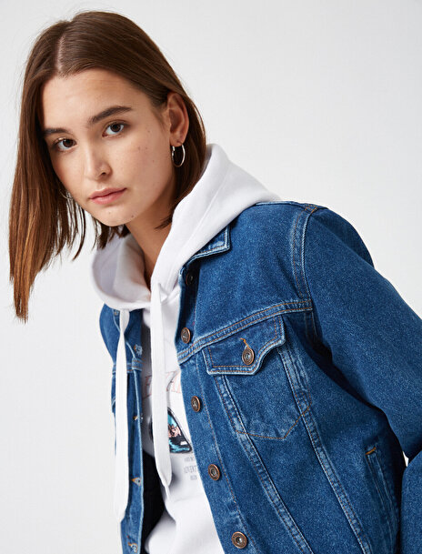 Koton Kadın %100 Pamuk Kot Ceket